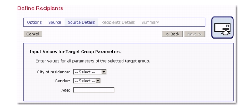 Using Target Groups to Define Recipients